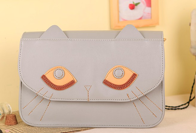 Cute Cat Face Ear Shoulder Bag Handbag Purse Book Bag on Luulla