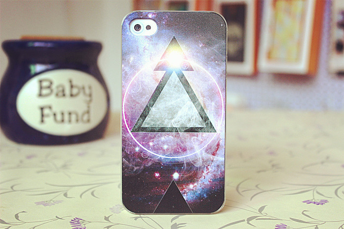 Purple Triangle Iphone 4 Case Cloud Print Galaxy on Luulla